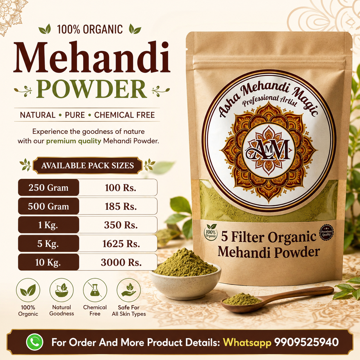 5 Filter Organic Mehandi Power - ashamehandimagic.com